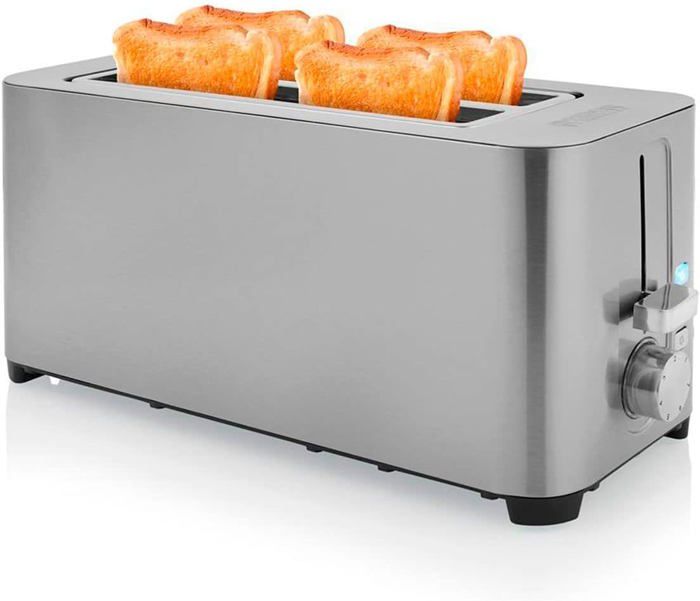 Grille-Pain Steel Toaster 2 Long Slot-1 050 W-Fonctions Décongélation ...