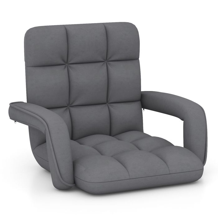 GOPLUS Fauteuil de Sol Réglable avec Dossier à 6 Positions-Chaise au ...
