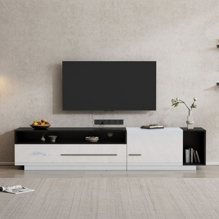 Meuble TV - haute brillance - Lowboard - commode TV- 170 cm – pour ...