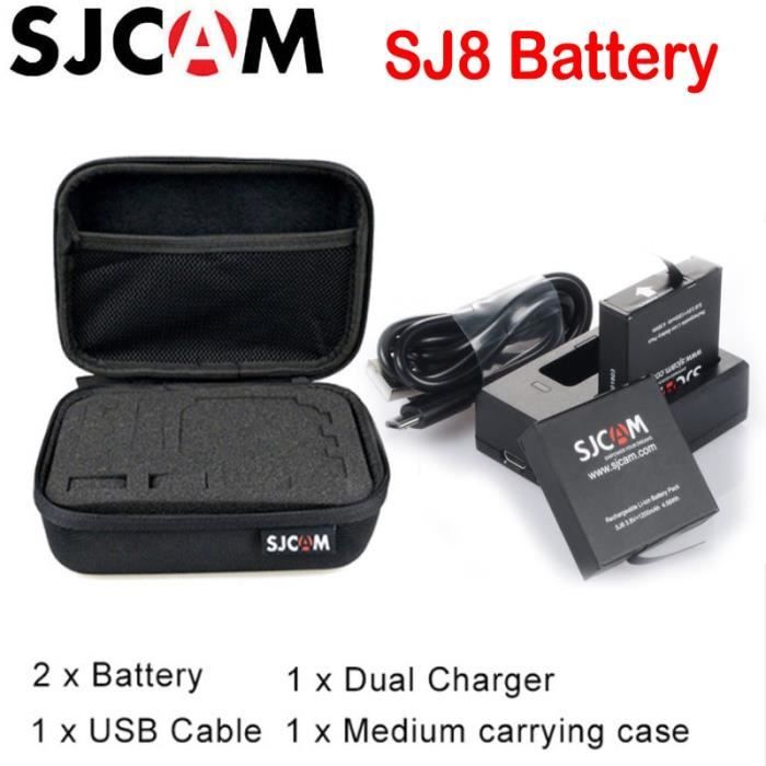 Option 2 - batterie Li-ion Rechargeable, 1200mAh, 2 Batteries + double chargeur, pour caméra d ...