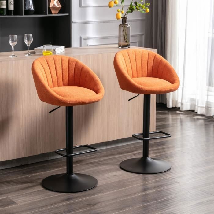 Wahson Chaise Bar Lot de 2 Chaise Bar Haute en Tissu Repose-Pieds Métal ...