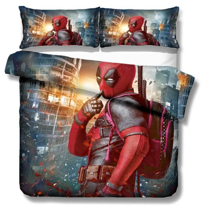 MCX-3898 Parure de lit 3D Marvel Deadpool hero ensemble de literie ...