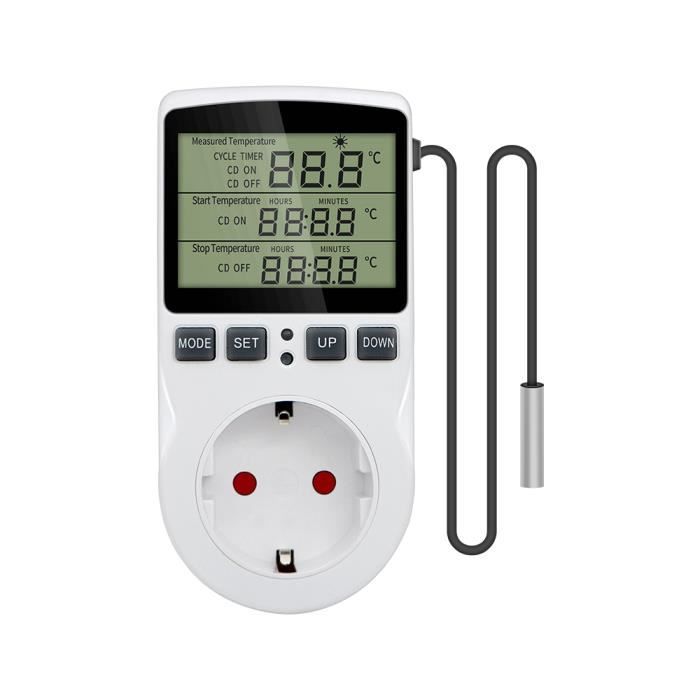 Thermomètre,Thermostat numérique 220v, sortie avec minuterie, capteur ...