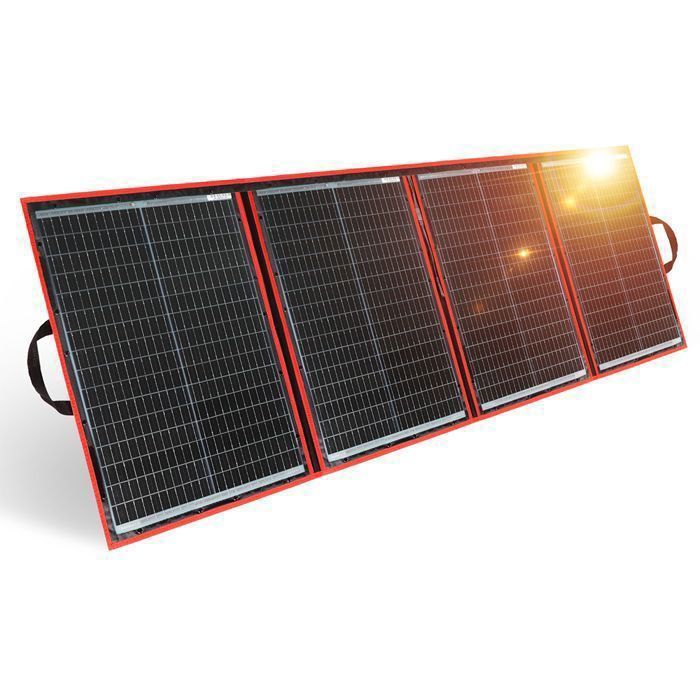DOKIO 200W Kit Panneau solaire pliable portable monocristallin avec 2 ports USB Pour Plein air ...