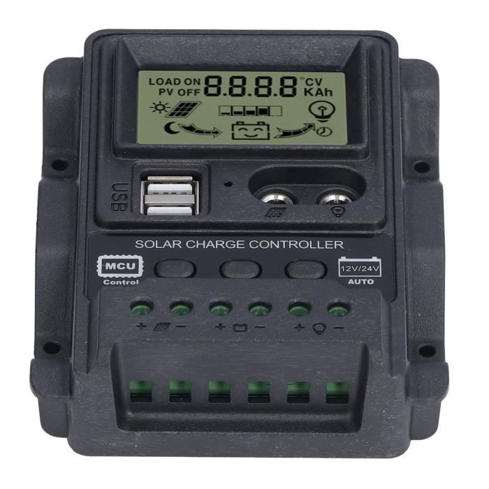 EJ.life Contrôleur de charge solaire double USB Contrôleur de charge solaire USB double écran ...