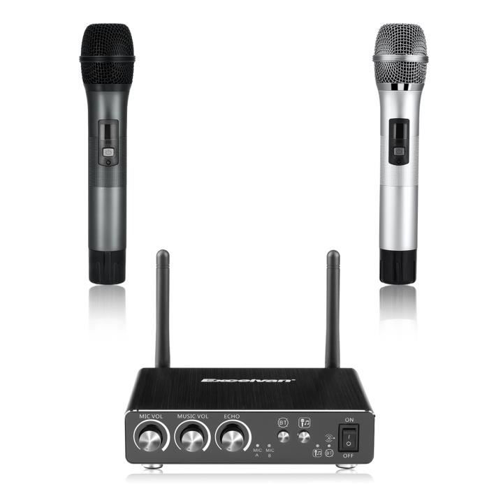Excelvan K28 Dual Wireless Microphone Bluetooth Avec Récepteur Box ...