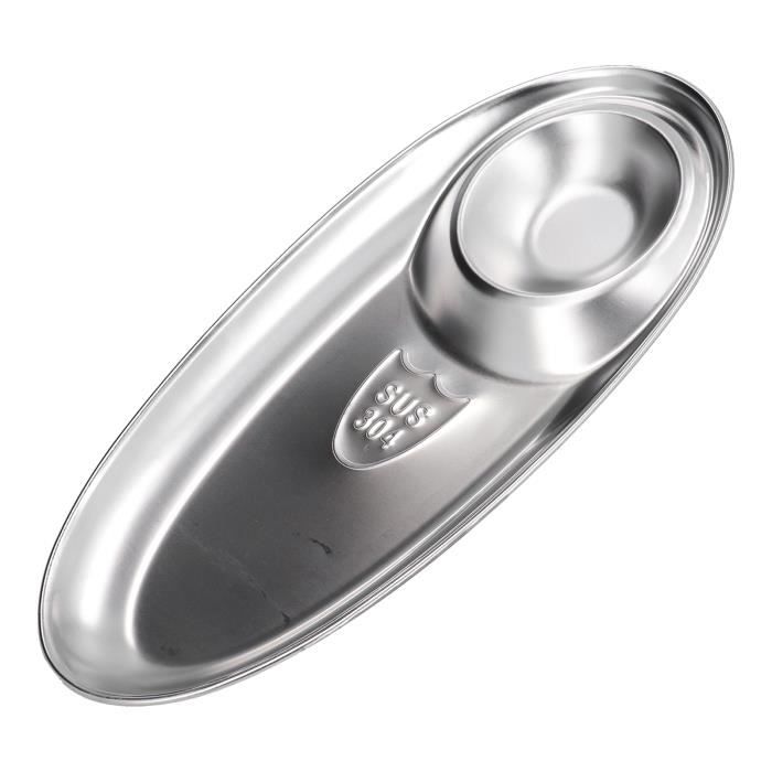 Fdit plateau à condiments divisé Assiette à collation en acier ...