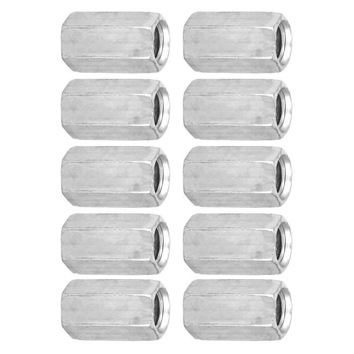 GOTOTOP Écrou manchon fileté 10 pièces M8 longue tige écrou hexagonal manchon hexagonal écrou ...