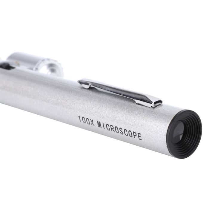HURRISE loupe portable Loupe de microscope, 100X Pen Type Portable ...