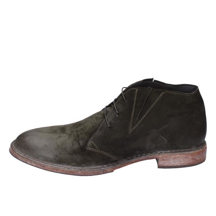 Bottines Homme en Daim Vert - MOMA BD430 - Lacets - Hiver Vert ...