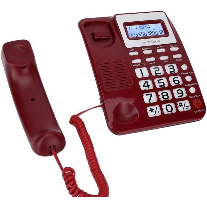 Téléphone Filaire Avec Identification De L'Appelant, Téléphone Fixe Filaire Gy-T2020Cid Pour La ...