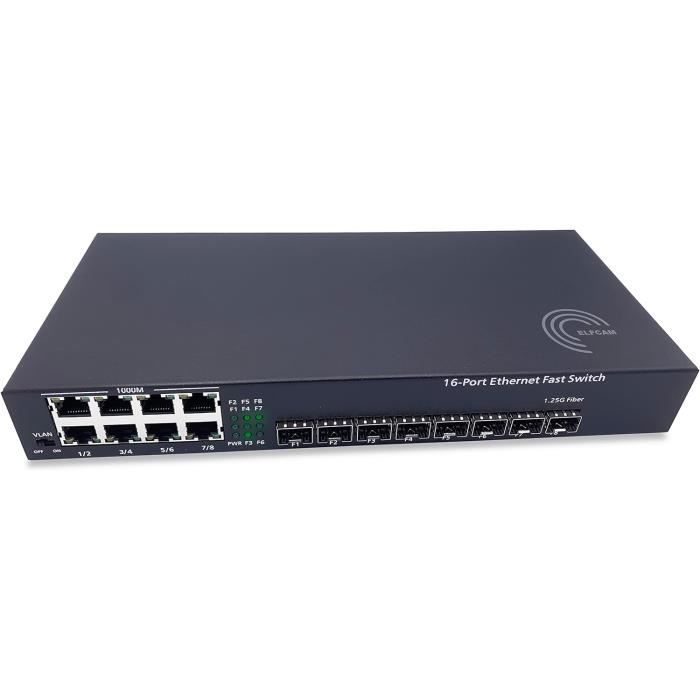Gigabit Ethernet Switch Avec 8 Sfp Ports Et 8 Ports Ethernet 10-100-1000Mbps, Plug & Play Non ...