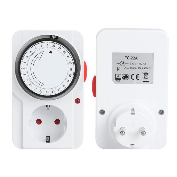 Tbest Prise Programmable Electrique Mécanique 24h, Timer EU 230V - Cdiscount Bricolage