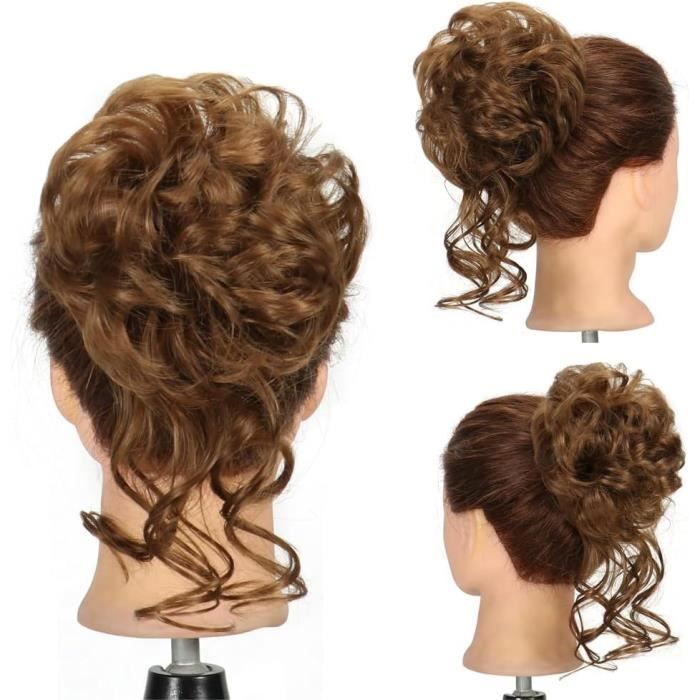 Postiche Chignon Cheveux Naturel Bouclés Ondulés Chouchou Cheveux ...