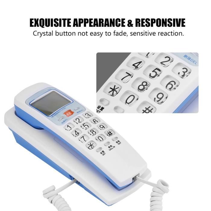 Téléphone avec afficheur téléphonique filaire à extension fixe identification de l'appelant avec ...