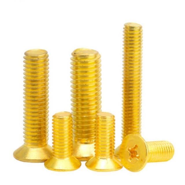 VIS,M3 50PCS-12mm--Vis À Tête Plate En Laiton M2 M2.5 M3 M4 M5 M6, Croix En Laiton, Vis De ...