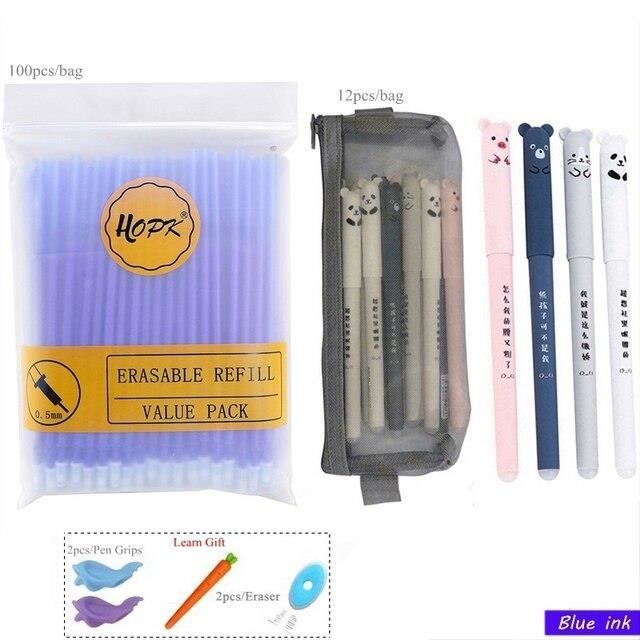STYLO,H-Set-blue ink--Stylo à Gel effaçable, 100 + 12 pièces-ensemble ...