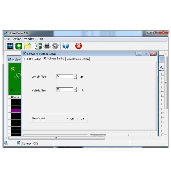 Lecteur de décibels de bruit Sonomètre 30-130db 9.6 Pouces Grand écran Rouge LCD Affichage ...
