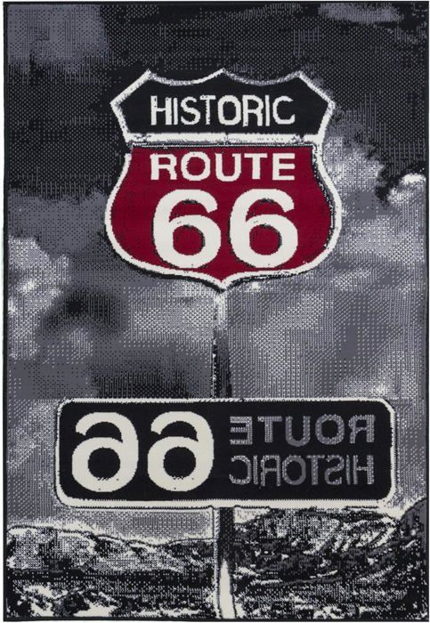 - Tapis Salon Route 66 Gris Usa 80X150Cm[k29904] - Cdiscount Maison