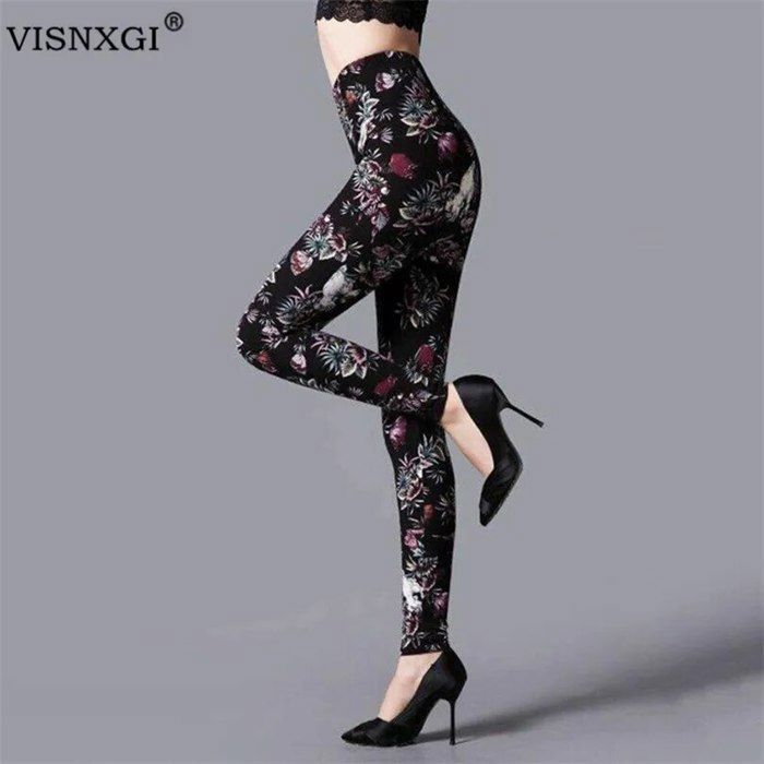 INDJXND femmes imprimé Leggings Fitness jambières d'exercices pantalons ...