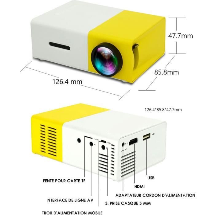 Mini Projecteur, Vidéoprojecteur Portable, Rétroprojecteur à LED pour ...
