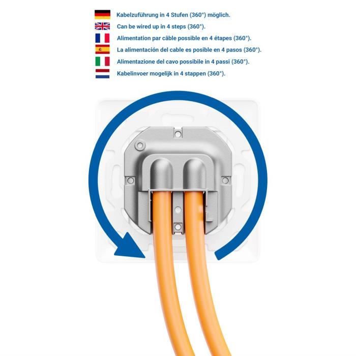 10X Cat6A Prise Réseau 2X Rj45 Femelle Blindé Montage Encastré 10 Gbit ...