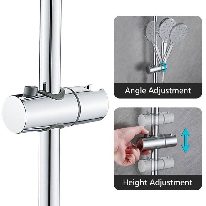 Barre de douche en acier inoxydable - OKZ - 68x2,2 cm - Chromé ...