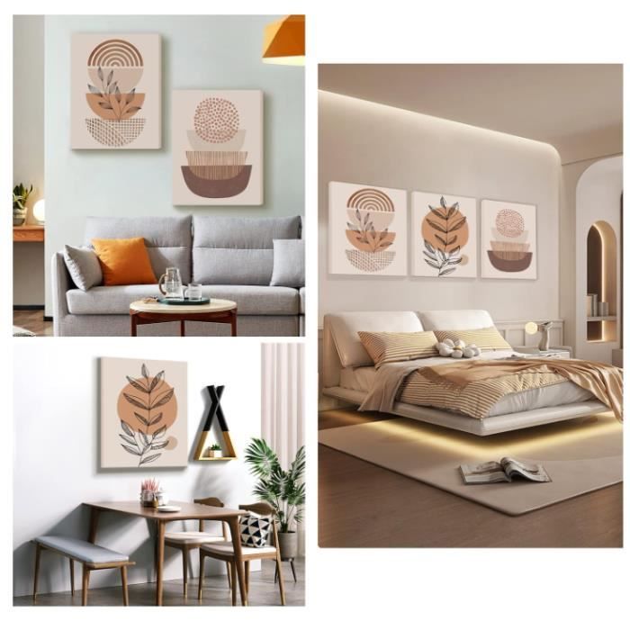 Tableau Boho Chic, Tableau Decoration Murale Salon Géométrie Dessin Au ...