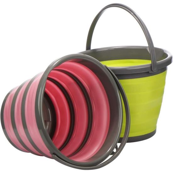 ® 2X Seaux Pliants En Silicone, 10 Litres Comme Seau Pliable Pratique ...
