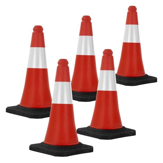 ECD Germany 5x Cônes Signalisation Pylône 51 cm PVC Rouge/Blanc ...