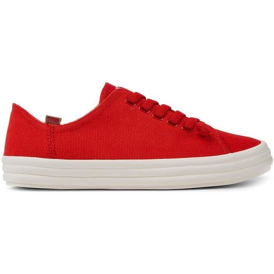 Baskets basses femme CAMPER HOOPS K200604 - Rouge - Textile - Lacets ...