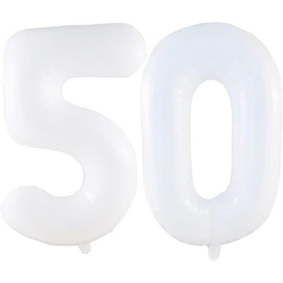 Ballon 50 Ans Blanc Xxl Ballon Anniversaire 50 Ans Decoration, Ballon ...