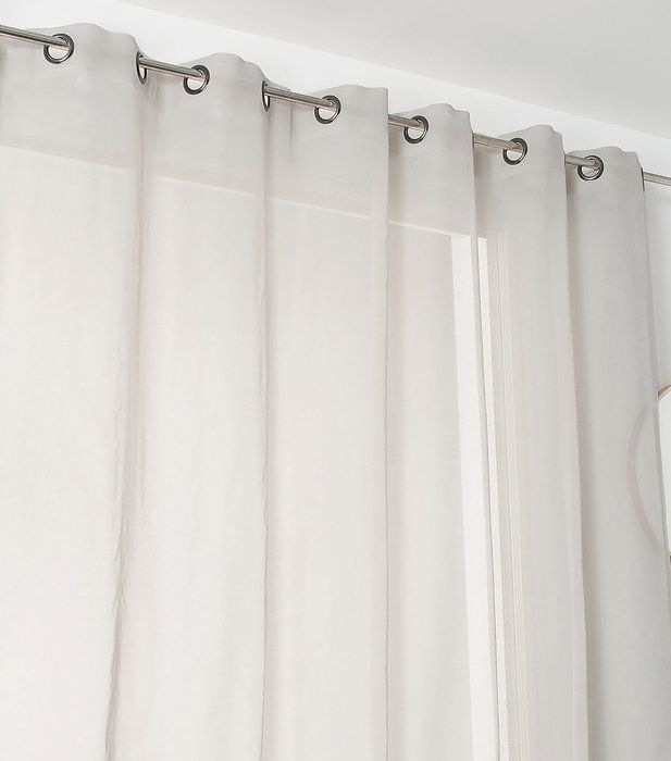 Voile - voilage Linder - Voilage coton - Uni, Coton, Beige, 300x240 cm ...