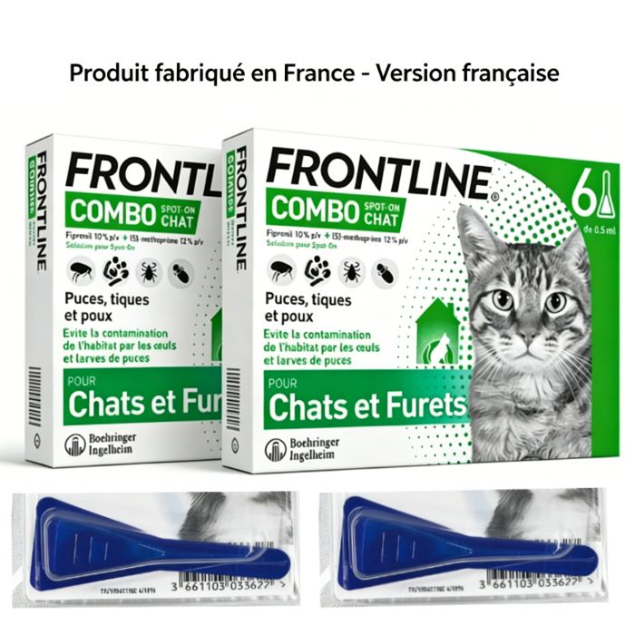 FRONTLINE Combo Chat - Anti-Puces & Tiques 2*6 Pipettes |Élimine Œufs ...