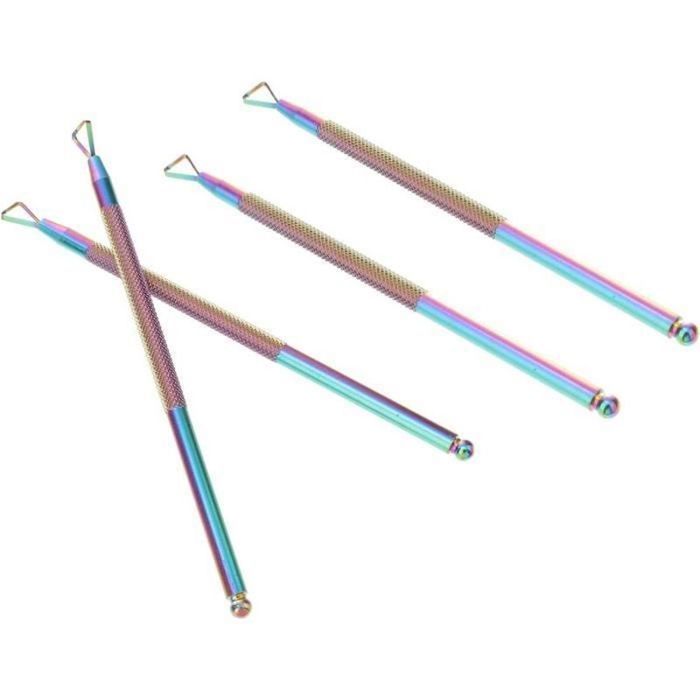 4 Pcs Poussoir Cuticules plucheur Ongles Grattoir Outil Poussoir ...