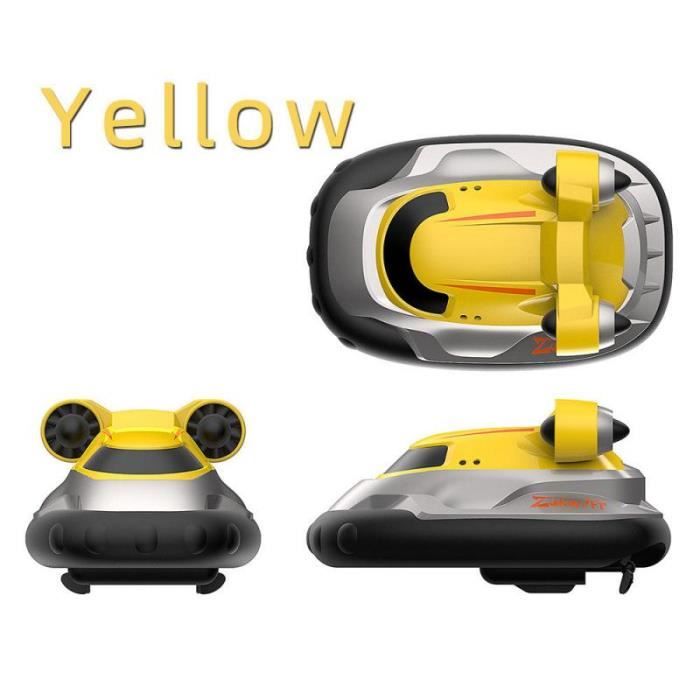 Jaune-Mini hovercraft électrique sans fil pour enfants, hors bord de ...