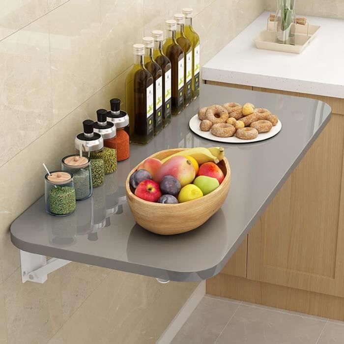 Table Pliable Cuisine En Bois, Table Rabattable Murale, Bureau Pliable ...