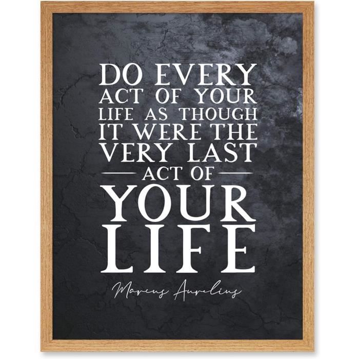 Slate Quote Marcus Aurelius Every Act Last Art Print Framed Poster Wall ...