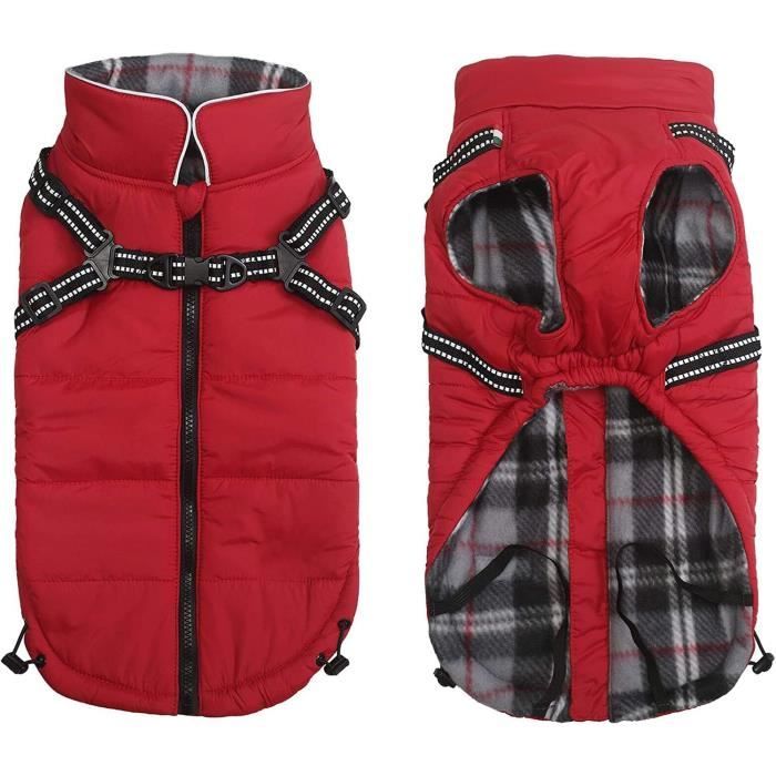 Manteaux D'Hiver Pour Chien Avec Harnais Intégré,Veste Chien Chaud En Polaire,Imperméable ...
