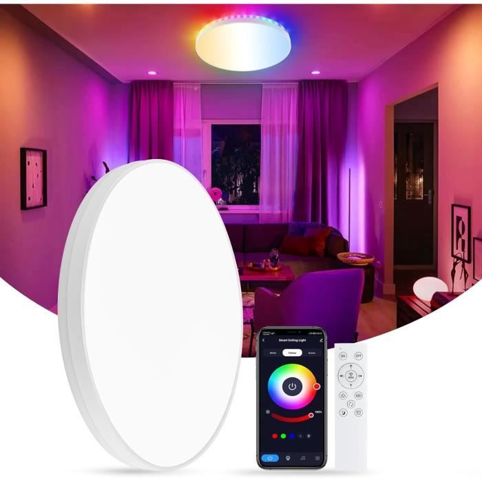 Plafonnier Led À Intensité Variable 36W Plafonnier Led Avec Télécommande Et Changement De ...