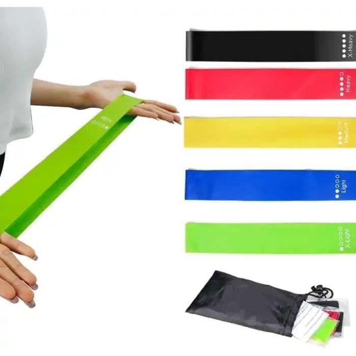 Bande Élastique Fitness, [Lot de 5] - Bande de Résistance Élastique en ...