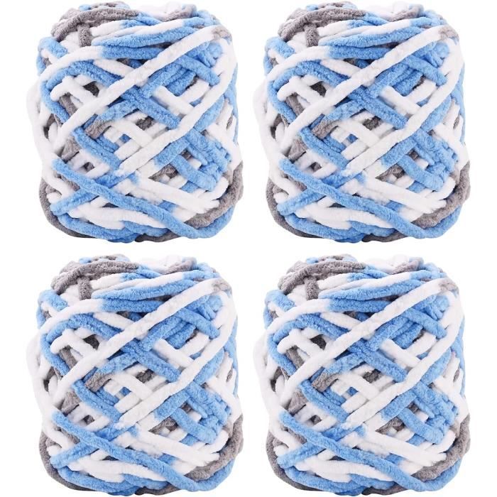 4 Pack 100G Pelote De Laine Fil À Tricoter Acrylique Crochet Fil ...