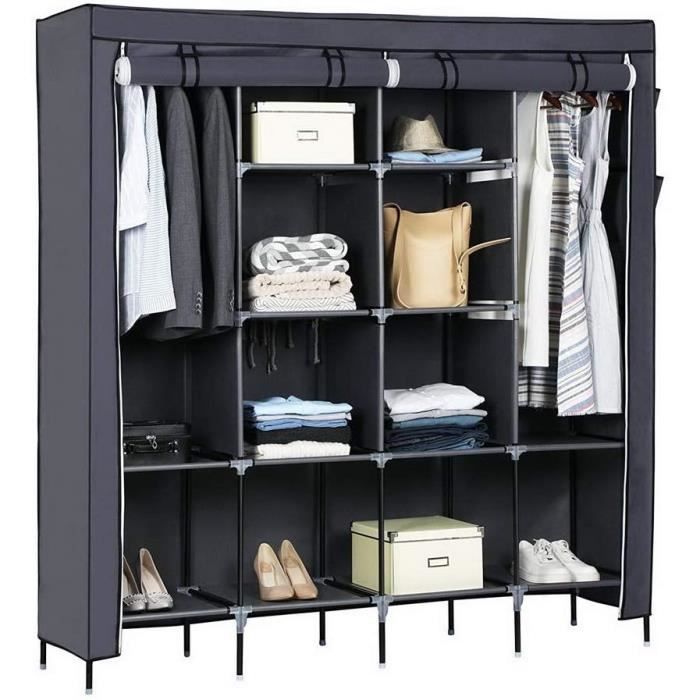 Armoire Chambre Armoire de Rangement Dressing Chambre Penderie Tissu ...