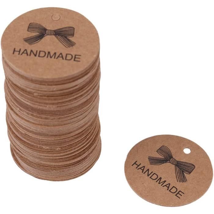 100pcs Rond Papier Cadeau étiquettes étiquette Faveur de Mariage Cadeau ...
