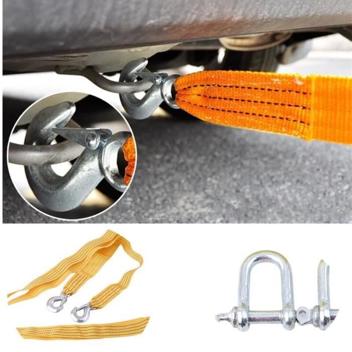 Câble de remorquage de voiture robuste, 3 tonnes, sangle de traction ...
