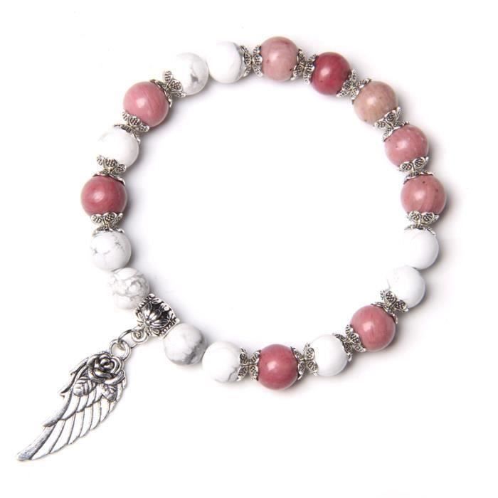 Bracelet Femme Pierre Naturelle, Bracelet Pendentif Ailes d'Ange ...