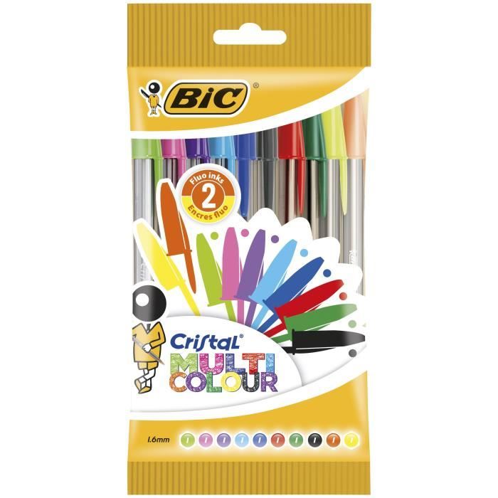 BIC® - Stylo-bille Cristal® Multicolors x10 - Cdiscount Beaux-Arts et ...