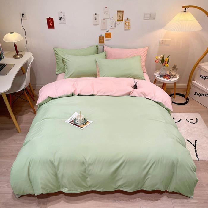 Couvre lit, simple, couleur unie, 180X220 givré, lavé, coton quatre ...