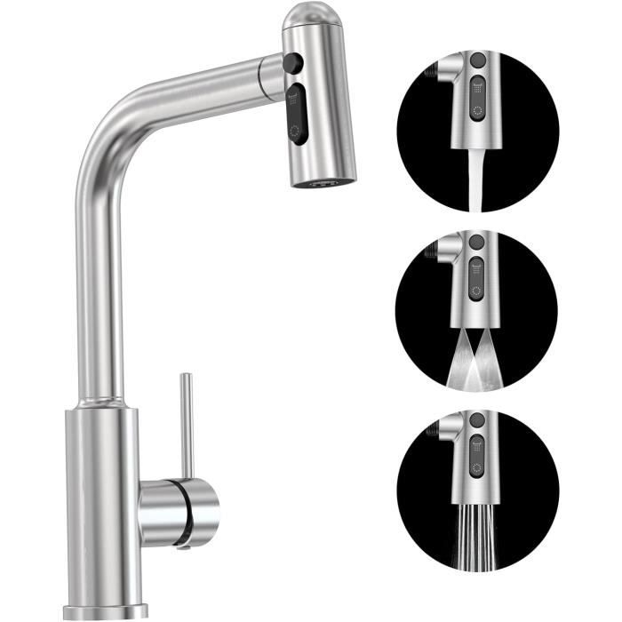 Robinet Cuisine Avec Douchette Extensible Mitigeur - Rabattable ...