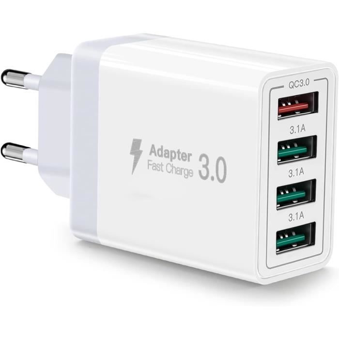 Chargeur Usb, Alimentation Usb 33W Fast Charge 3.0, Chargeur Secteur ...